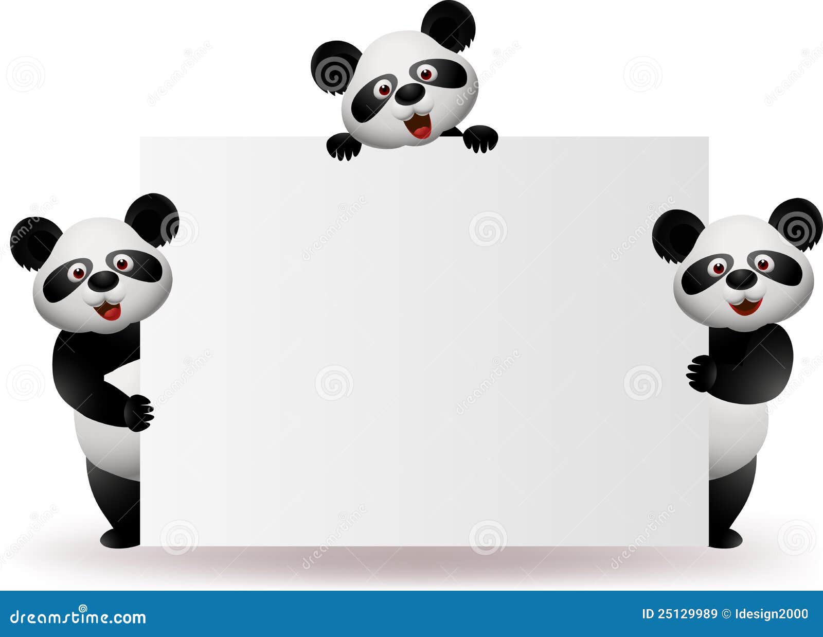 Panda with blank sign stock vector. Illustration of banner - 25129989