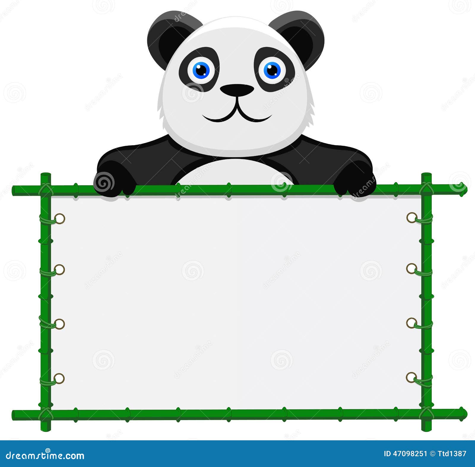 Panda with blank sign stock vector. Illustration of illustrations ...