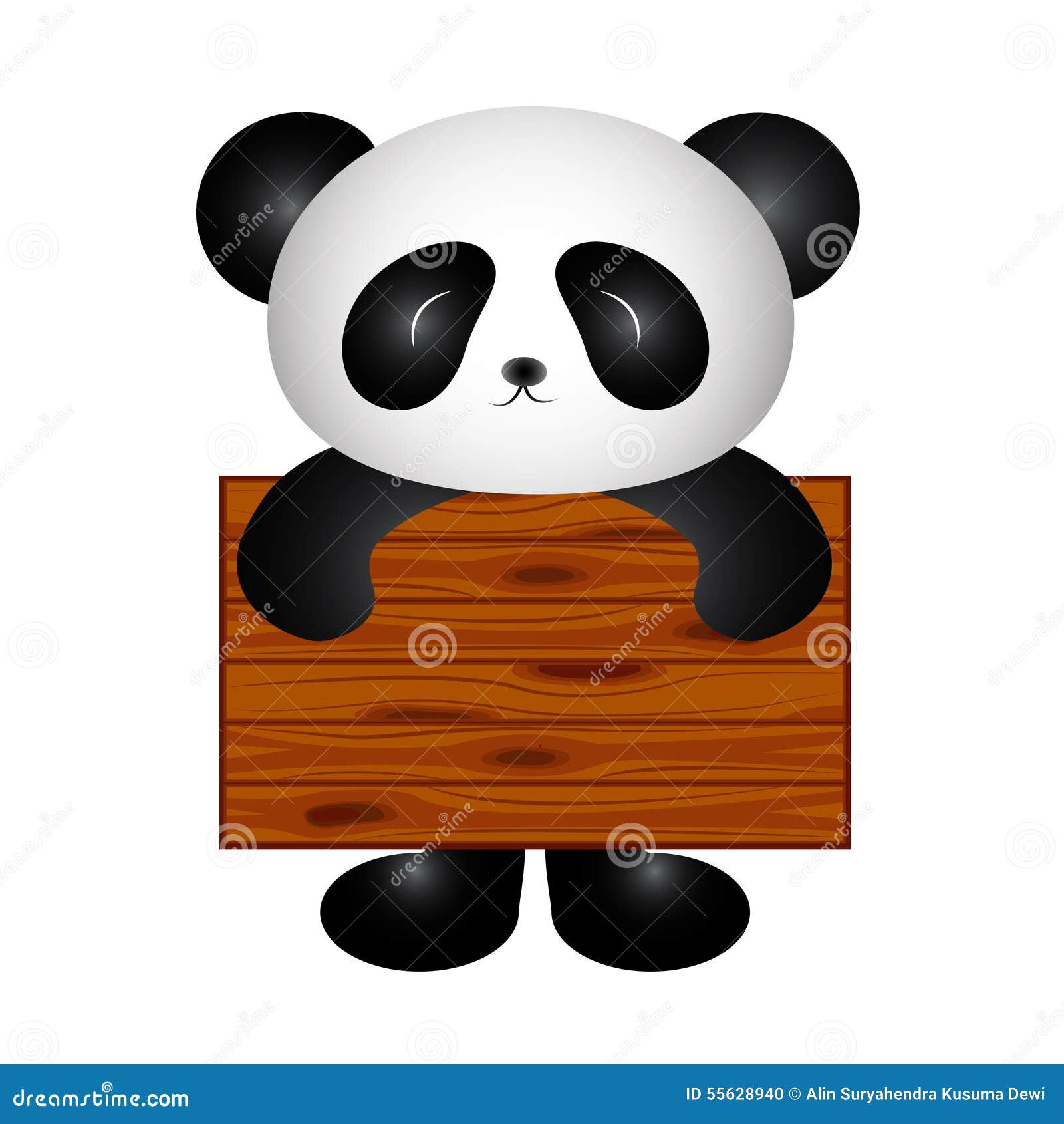 Panda with board stock vector. Illustration of outdoor - 55628940