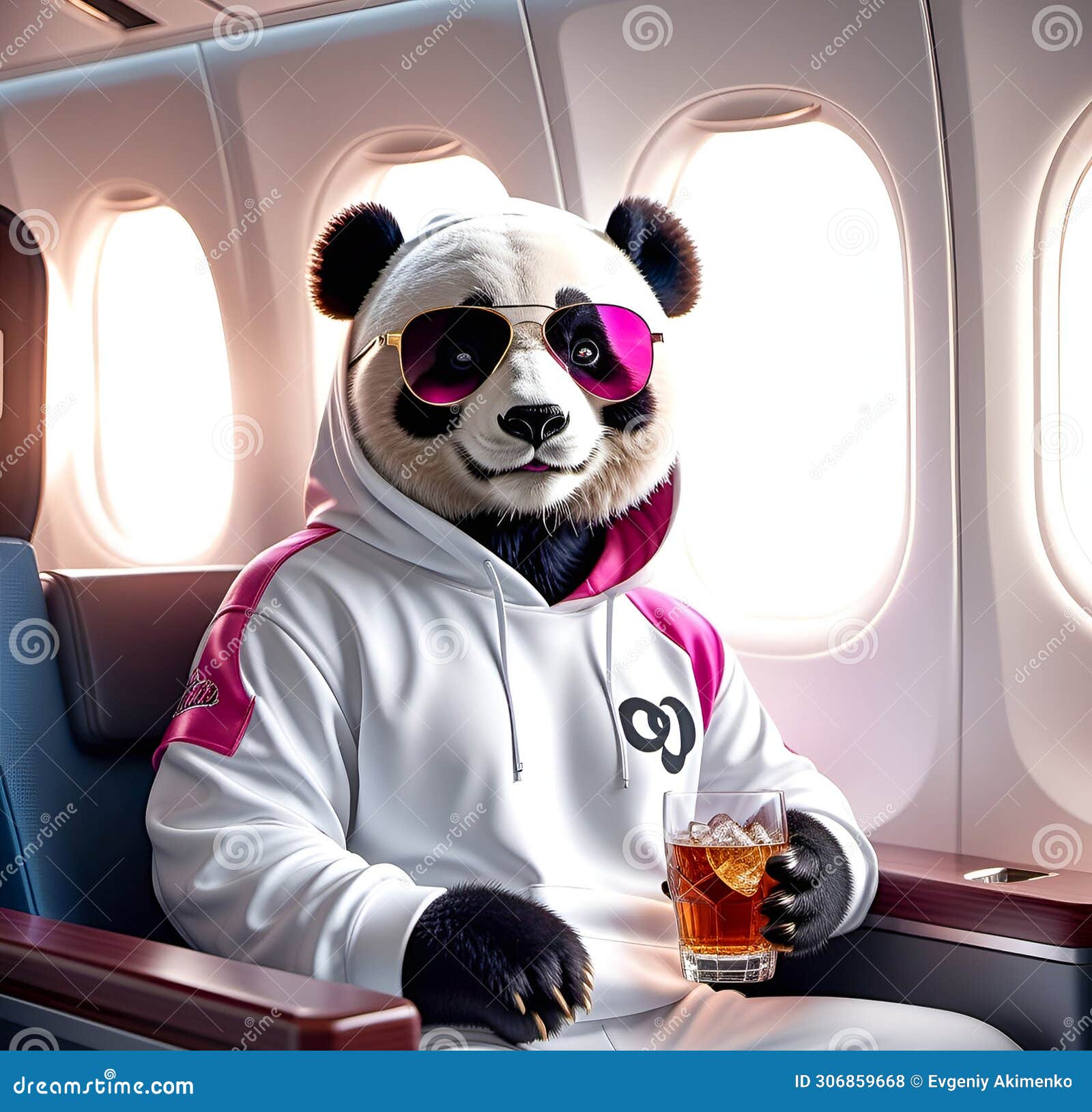 Panda in the Business Class Cabin Stock Photo - Image of panda, cabin ...