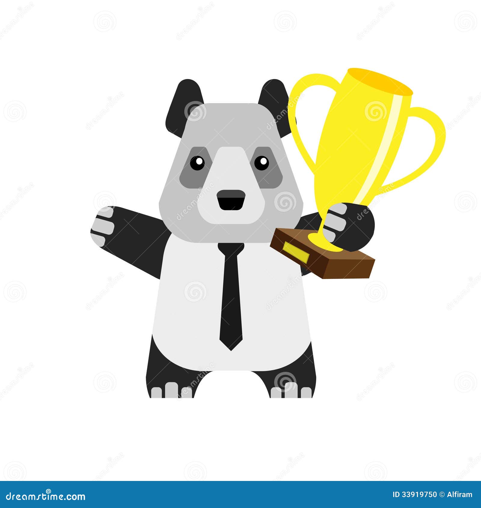 Panda In Business Suit Lies And Celebrates Vector Illustration ...