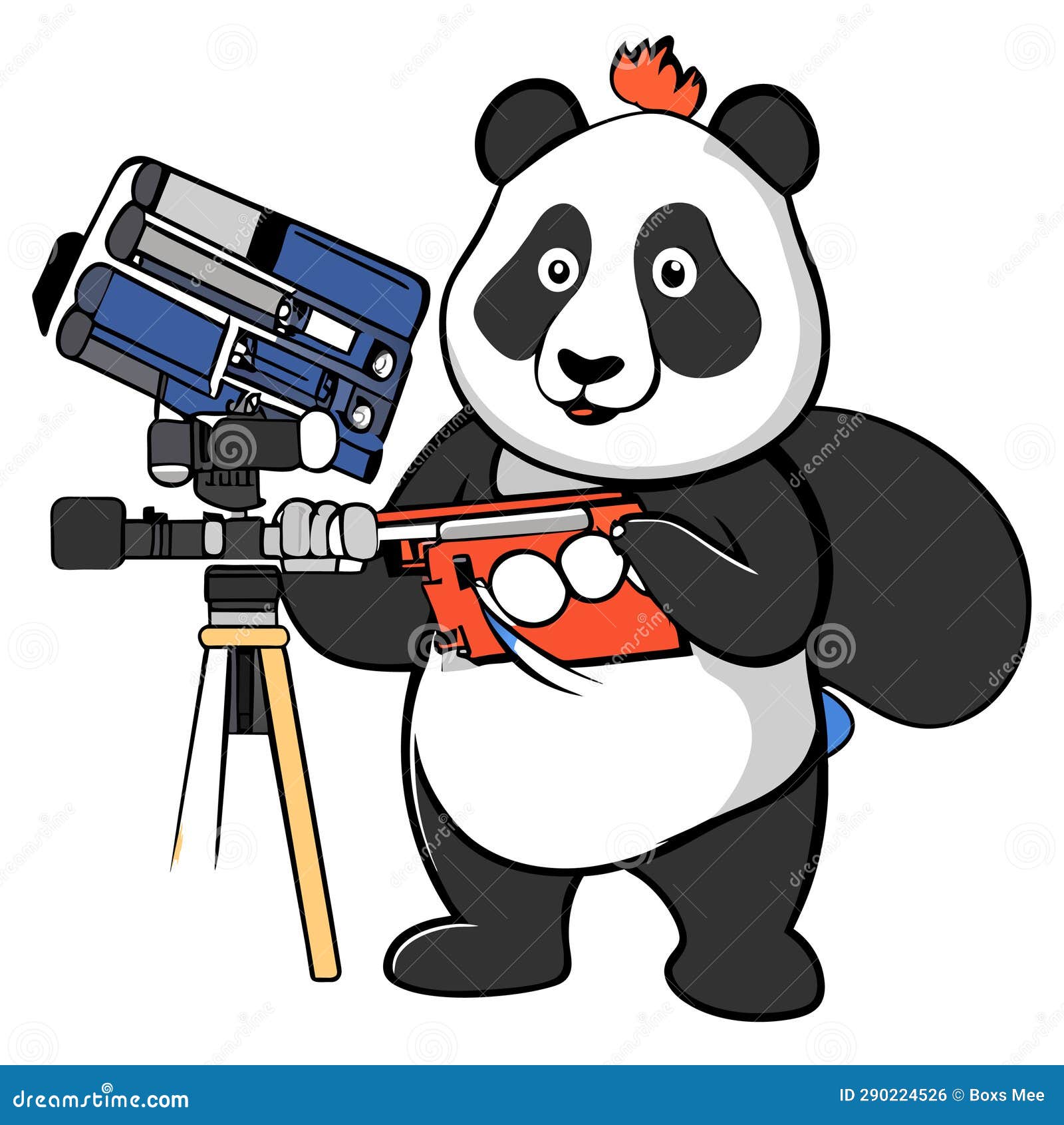 Panda with a Camera and a Video Camera. Vector Illustration Stock ...