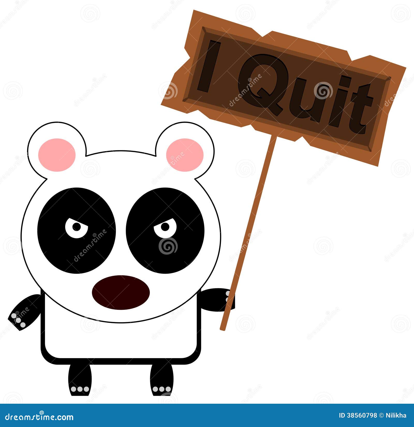 Panda can quit stock illustration. Illustration of angry - 38560798