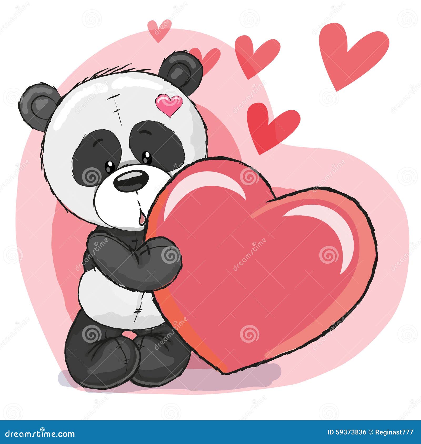Panda con el corazón ilustración del vector. Ilustración de vacaciones ...