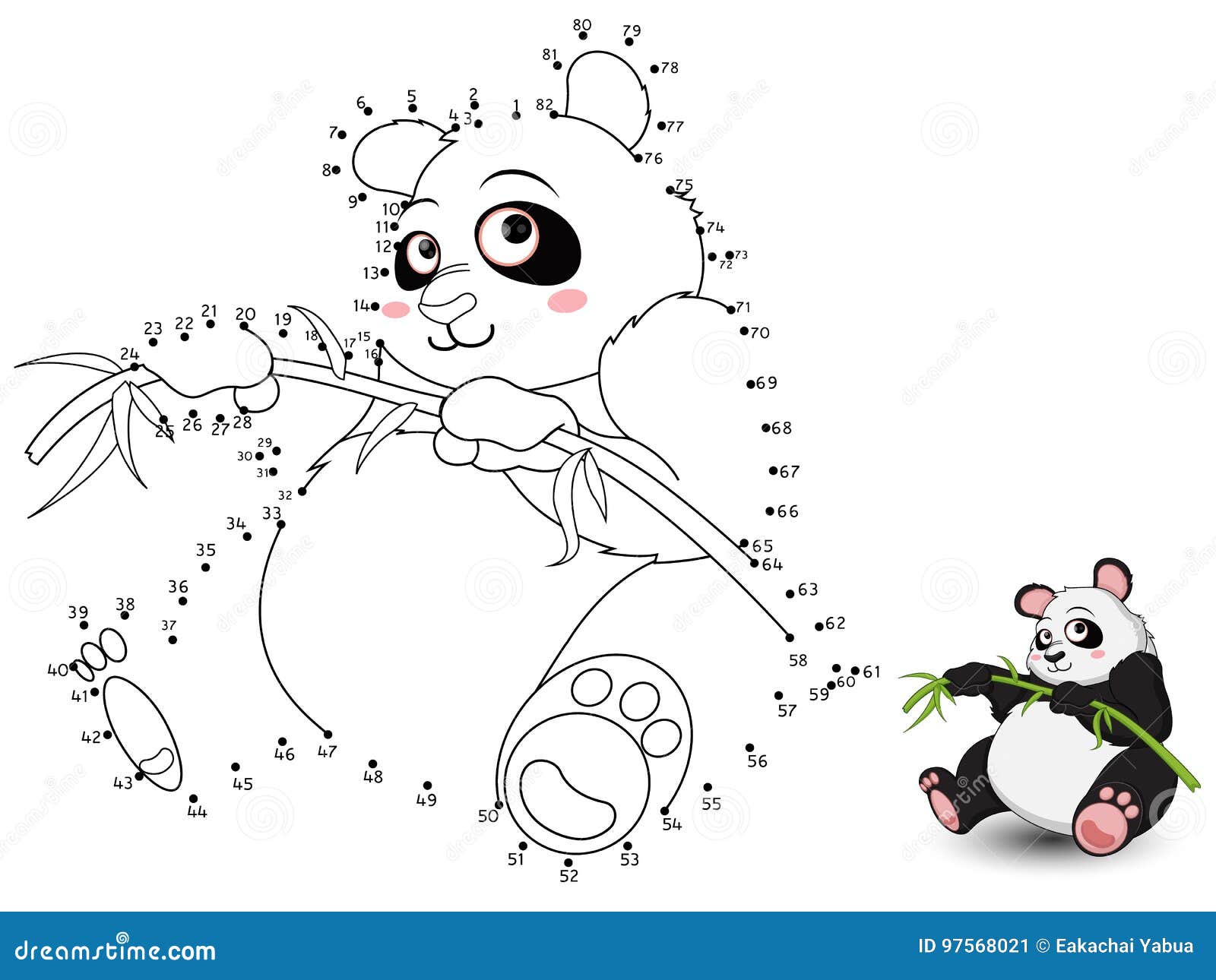 Panda Connect Les Points Et La Couleur Set3 Illustration de Vecteur ...