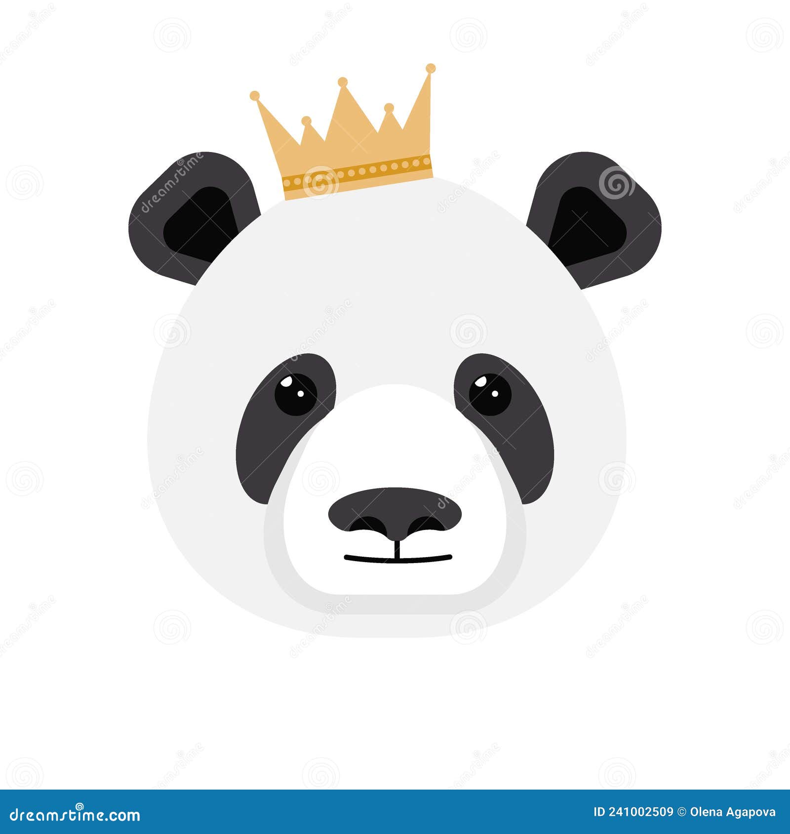 Panda with Crown. Panda Character, Crown Stickers. Stock Vector ...