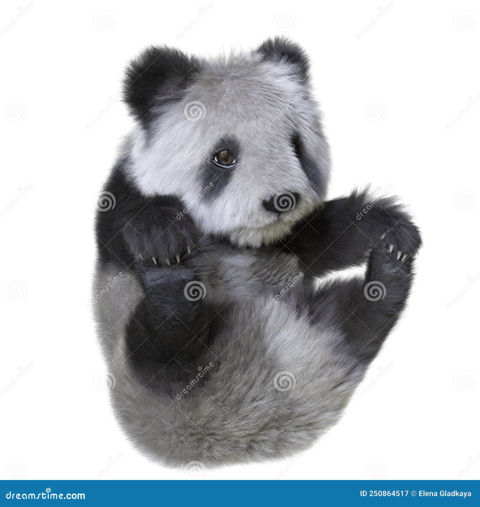 Panda Cub 3d Illustration Isolated White Background Stock Illustration ...