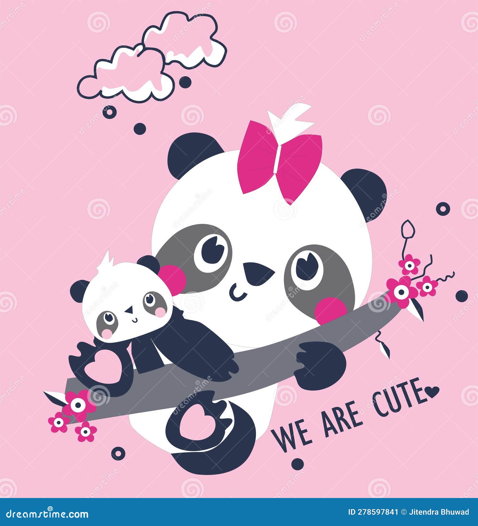 Panda Cute Animals Print Vector Stock Vector - Illustration of panda ...