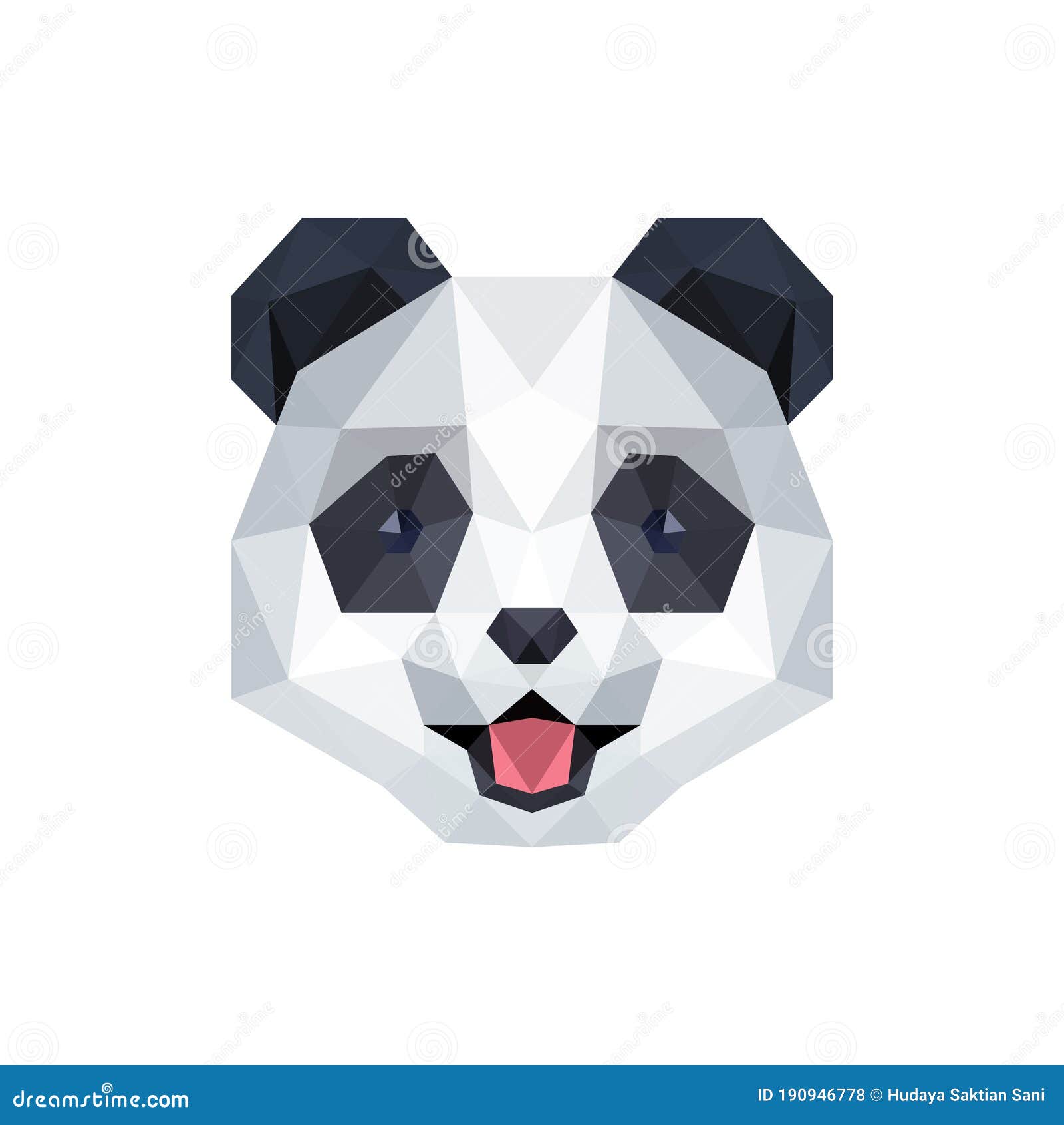 PANDA CUTE FACE with POLYGONAL GEOMETRIC STYLE Stock Vector ...