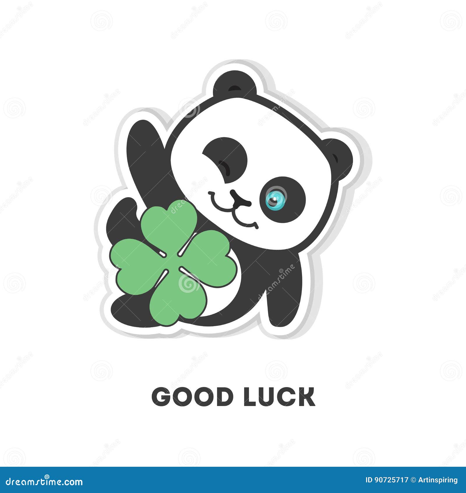 Panda da boa sorte ilustração do vetor. Ilustração de fofofo - 90725717