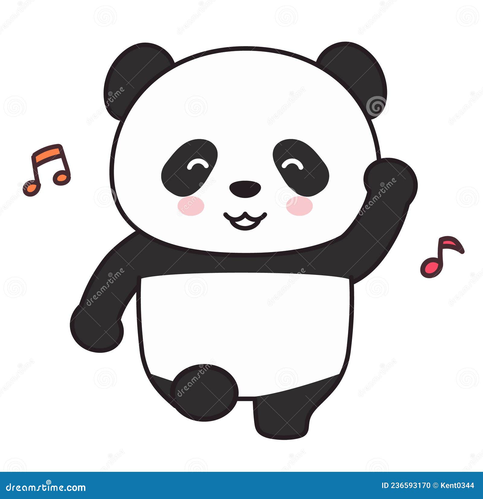 Panda dancing happily. stock vector. Illustration of animal - 236593170