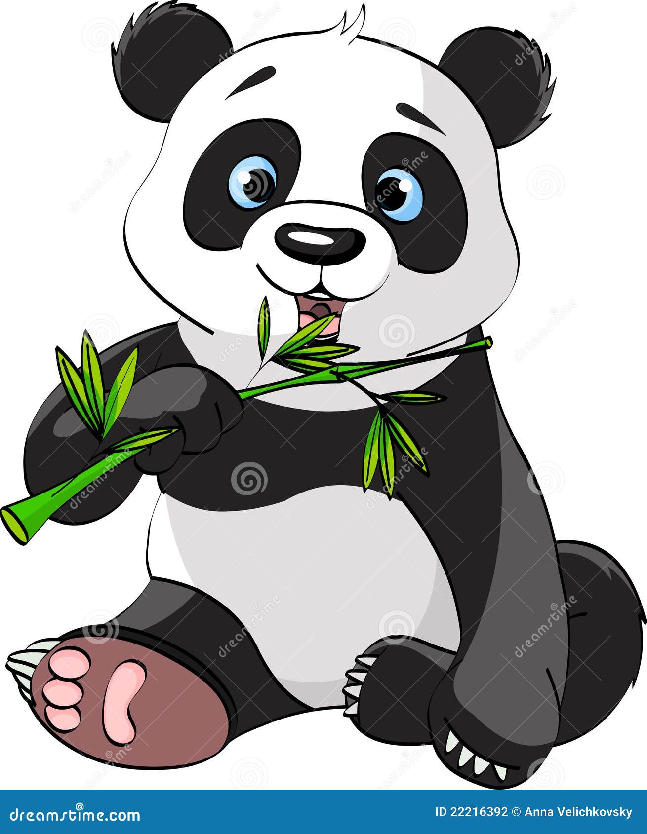 Panda die bamboe eet vector illustratie. Illustration of azië - 22216392