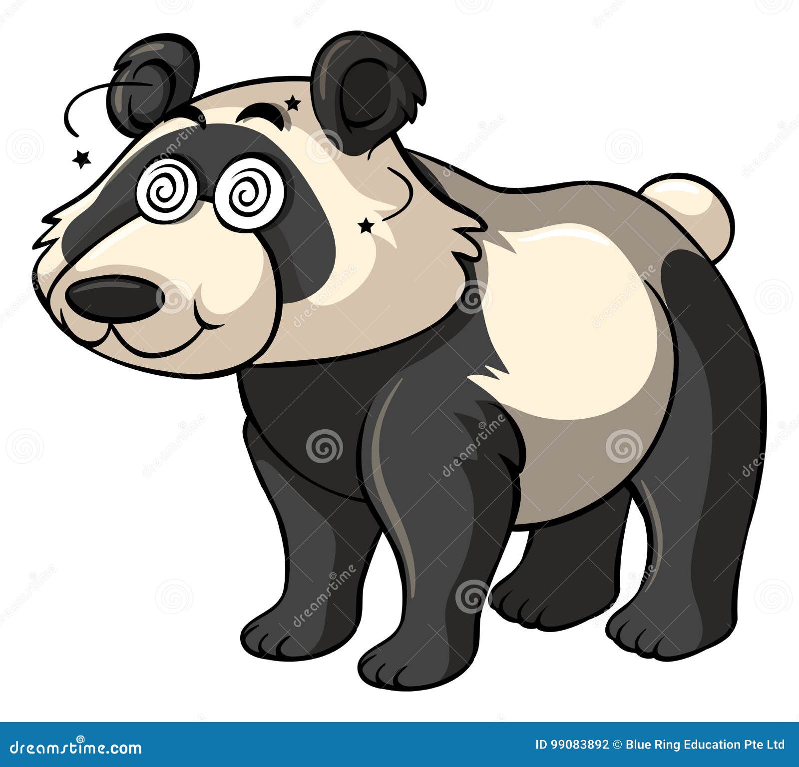Panda with dizzy eyes stock vector. Illustration of creature - 99083892
