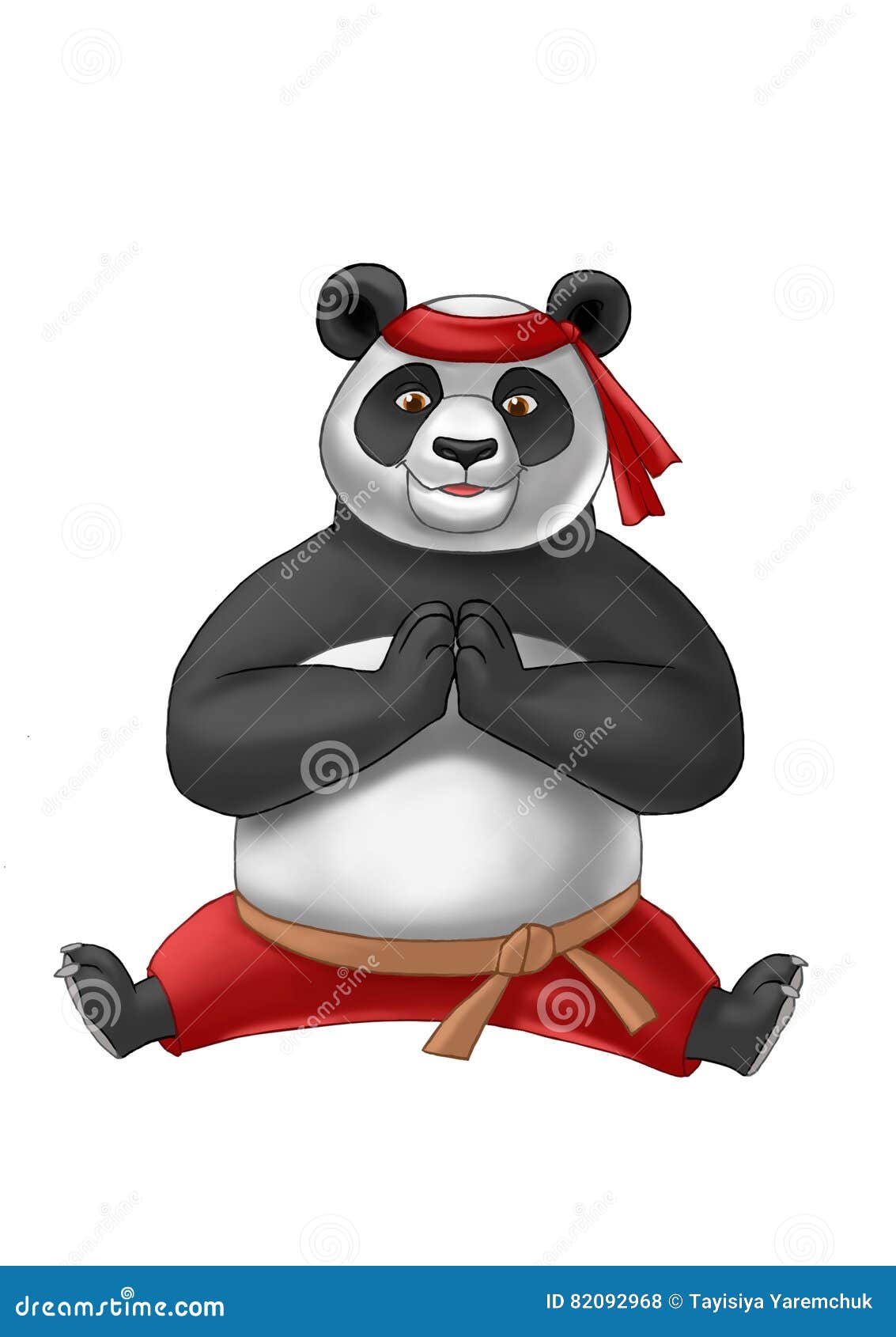 Panda Does the Splits in Red Pants Stock Illustration - Illustration of ...