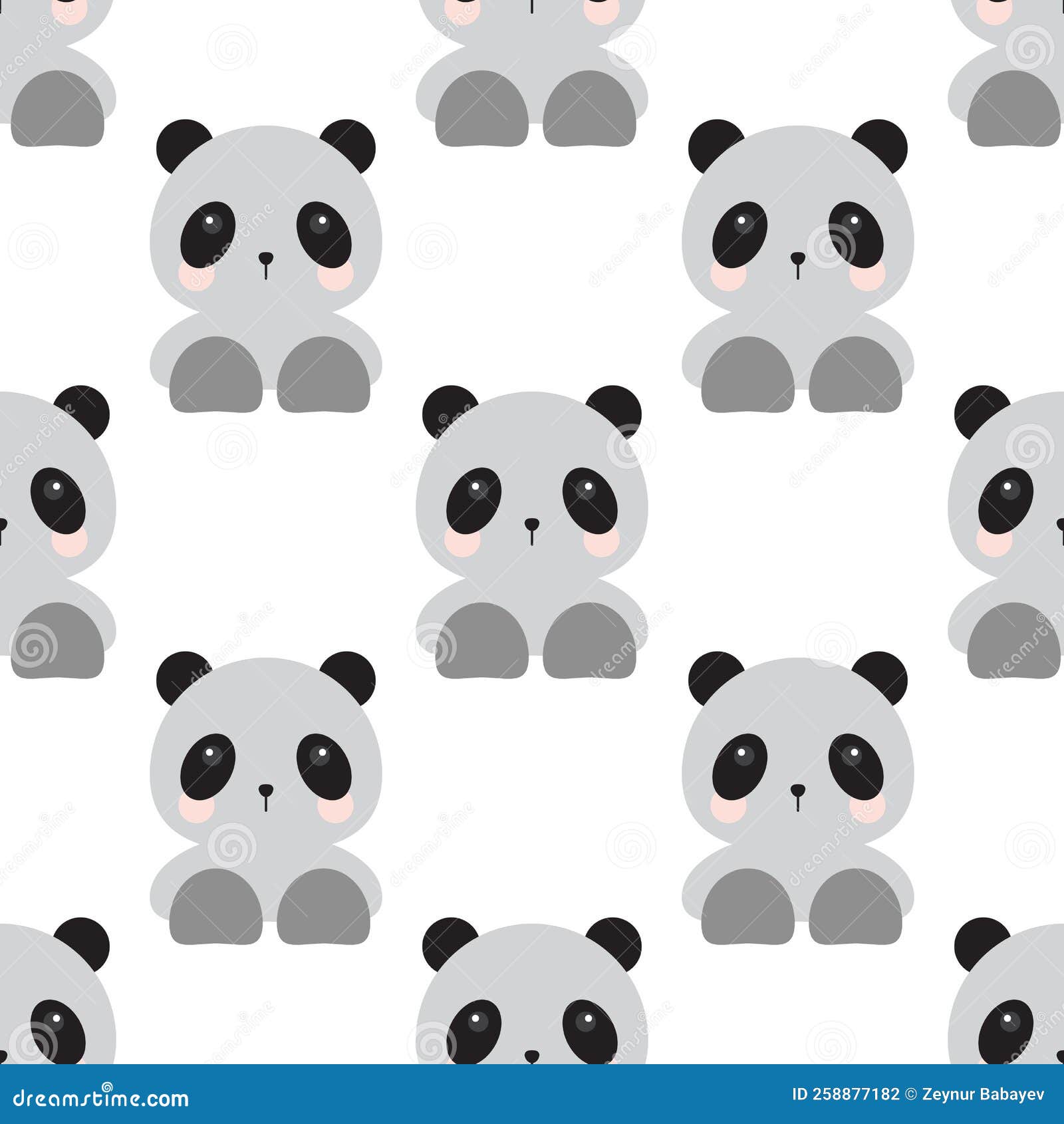Panda Doll Seamless Texture Pattern. Stock Vector - Illustration of ...