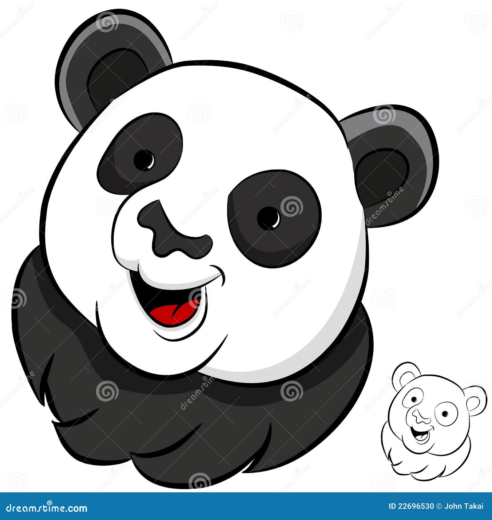 Panda Face stock vector. Illustration of head, line, clipart - 22696530