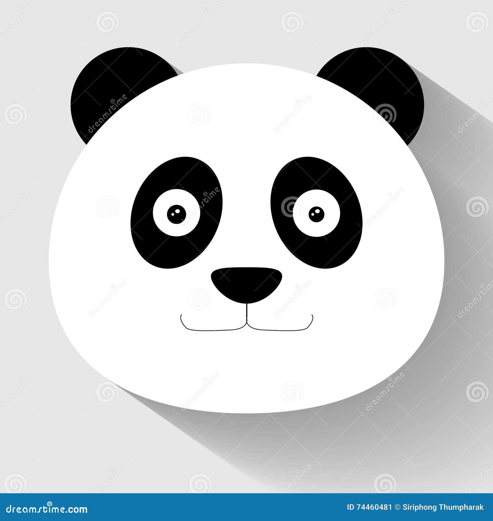 Panda face flat icon. stock vector. Illustration of portrait - 74460481