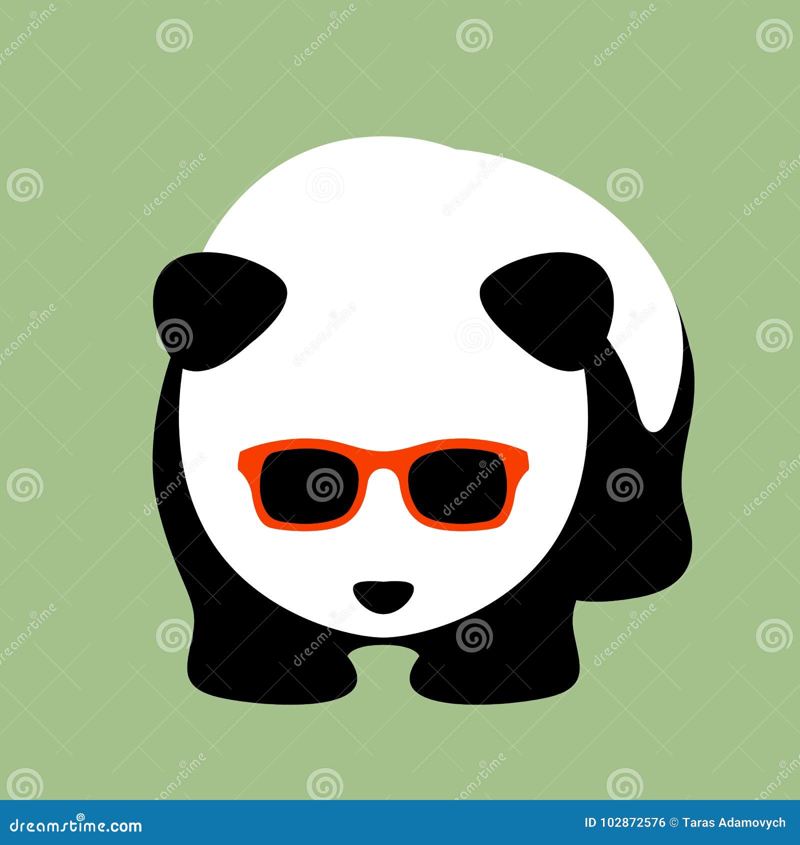 Panda Face in Glasses Vector Illustration Style Flat Stock Vector ...