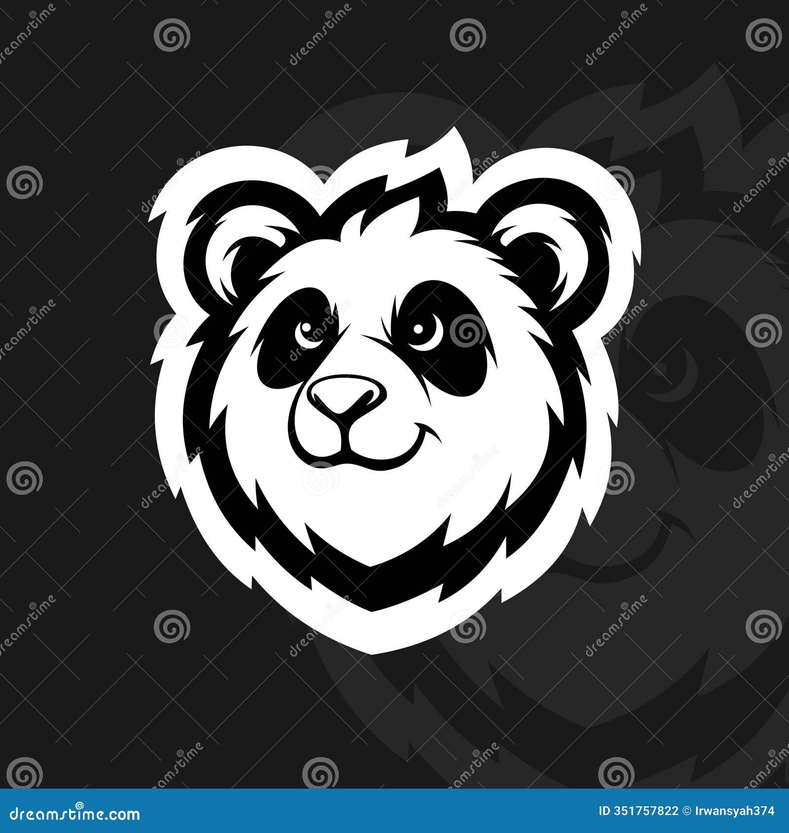 Panda Face Mascot Logo Design Stock Illustration - Illustration of ...