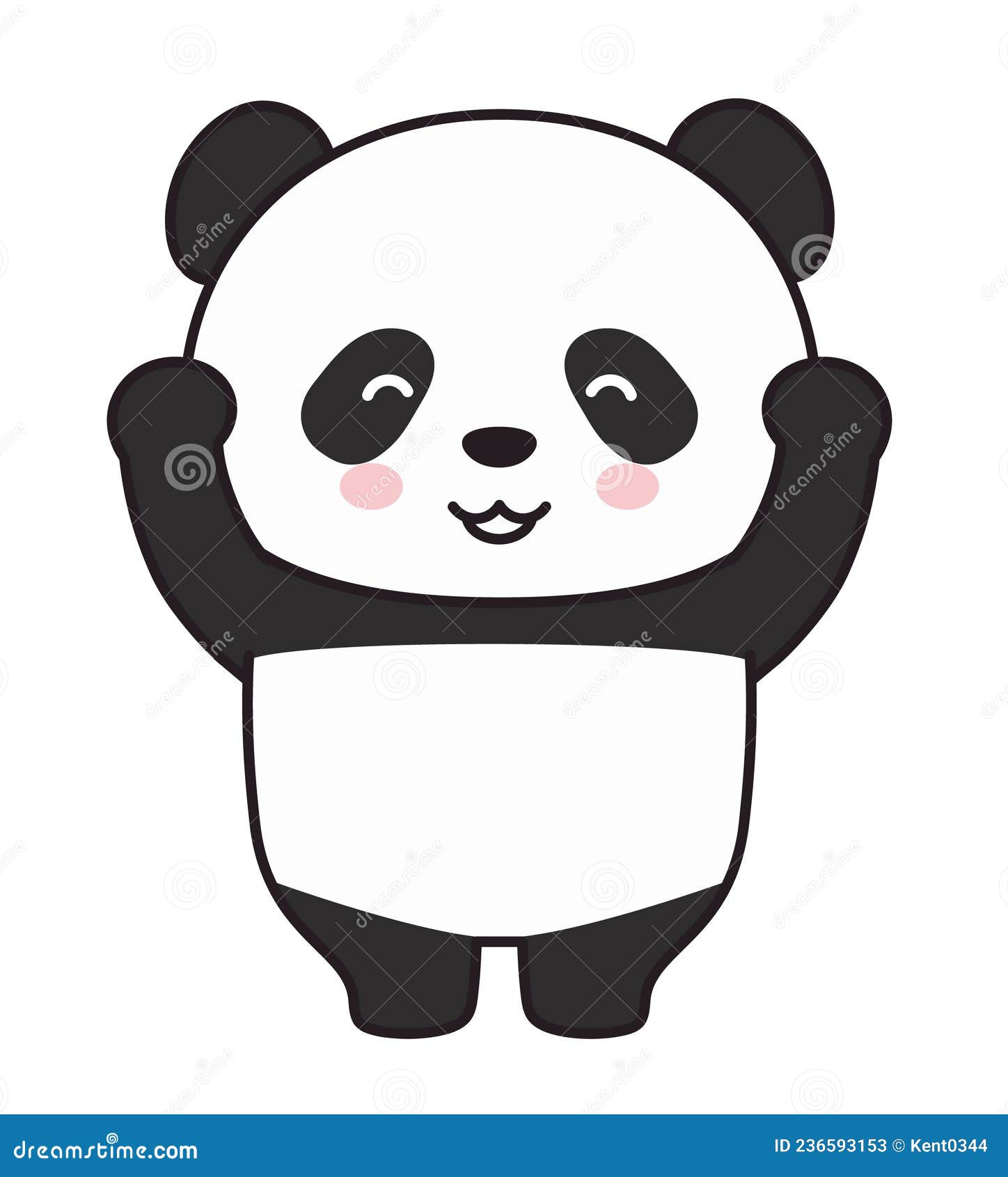 Panda feels great joy. stock vector. Illustration of panda - 236593153