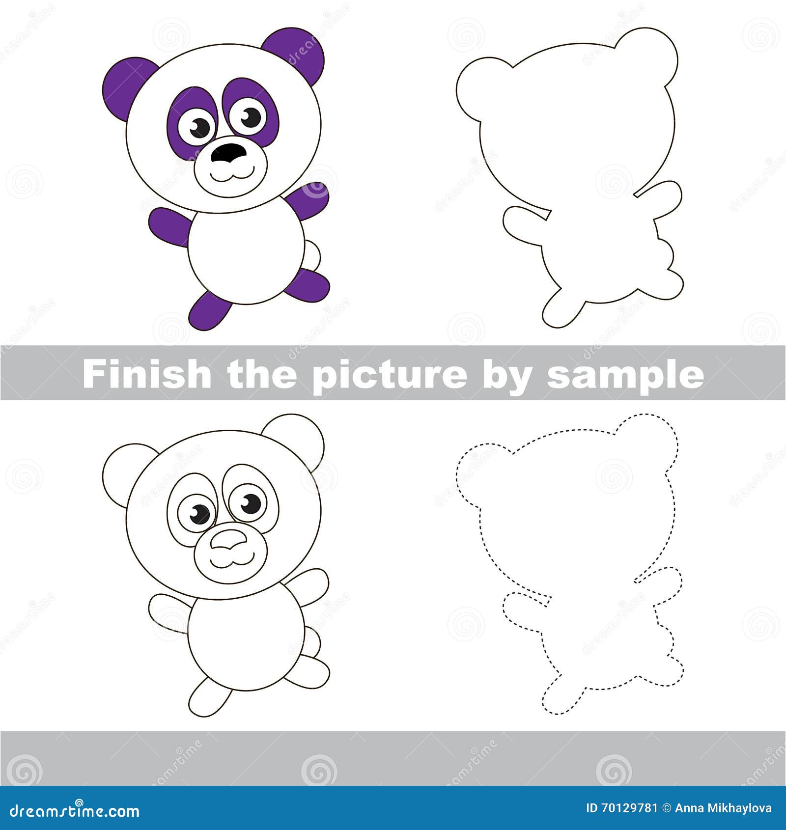 Panda Fiche De Travail De Dessin Illustration de Vecteur - Illustration ...