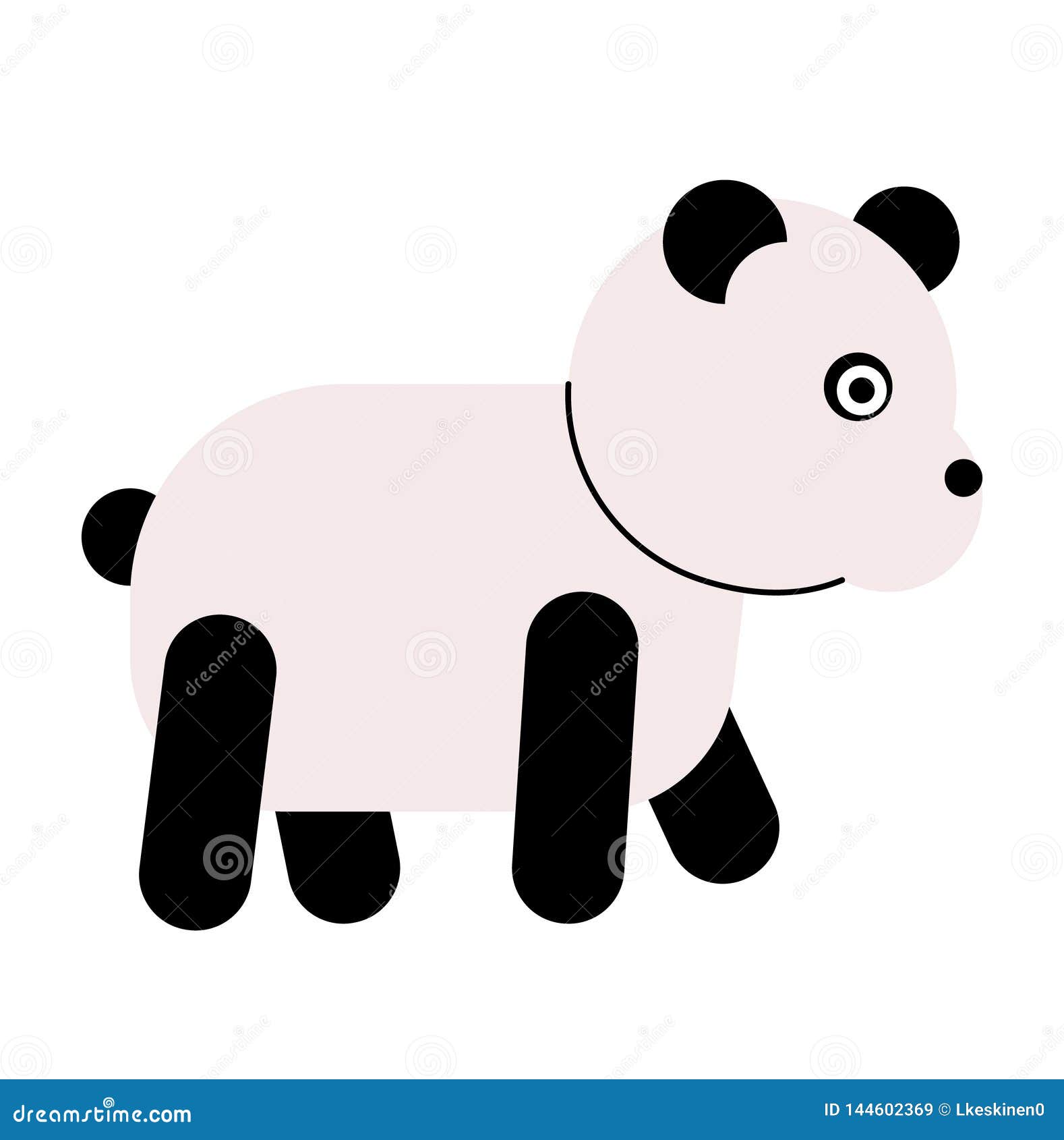 Panda flat illustration stock vector. Illustration of asia - 144602369