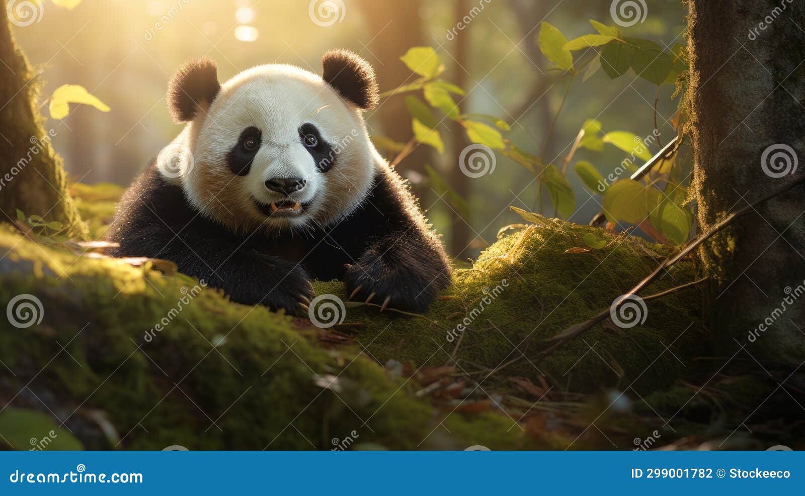 Powerful and Emotive Portraiture of Panda Bear on Moss Background Hd ...