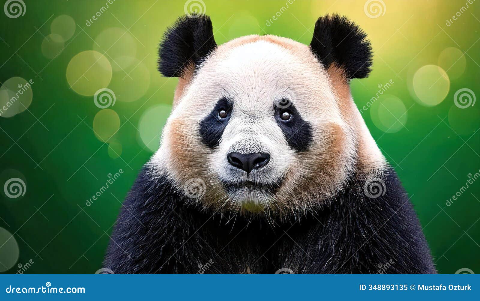 Panda front view portrait. stock illustration. Illustration of monkey ...