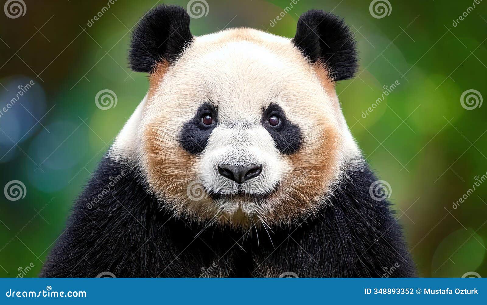 Panda front view portrait. stock illustration. Illustration of bear - 348893352