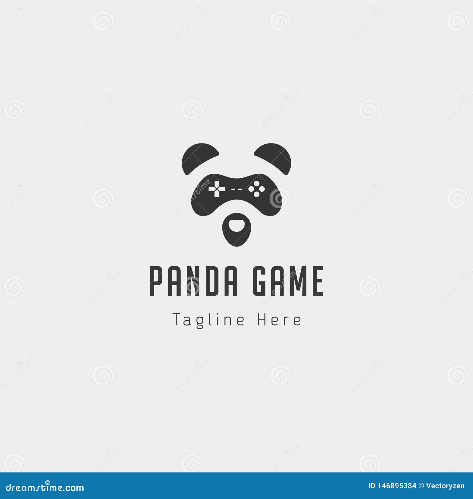 Panda Game Logo Design Template Animal Concept Controller Stock Vector ...