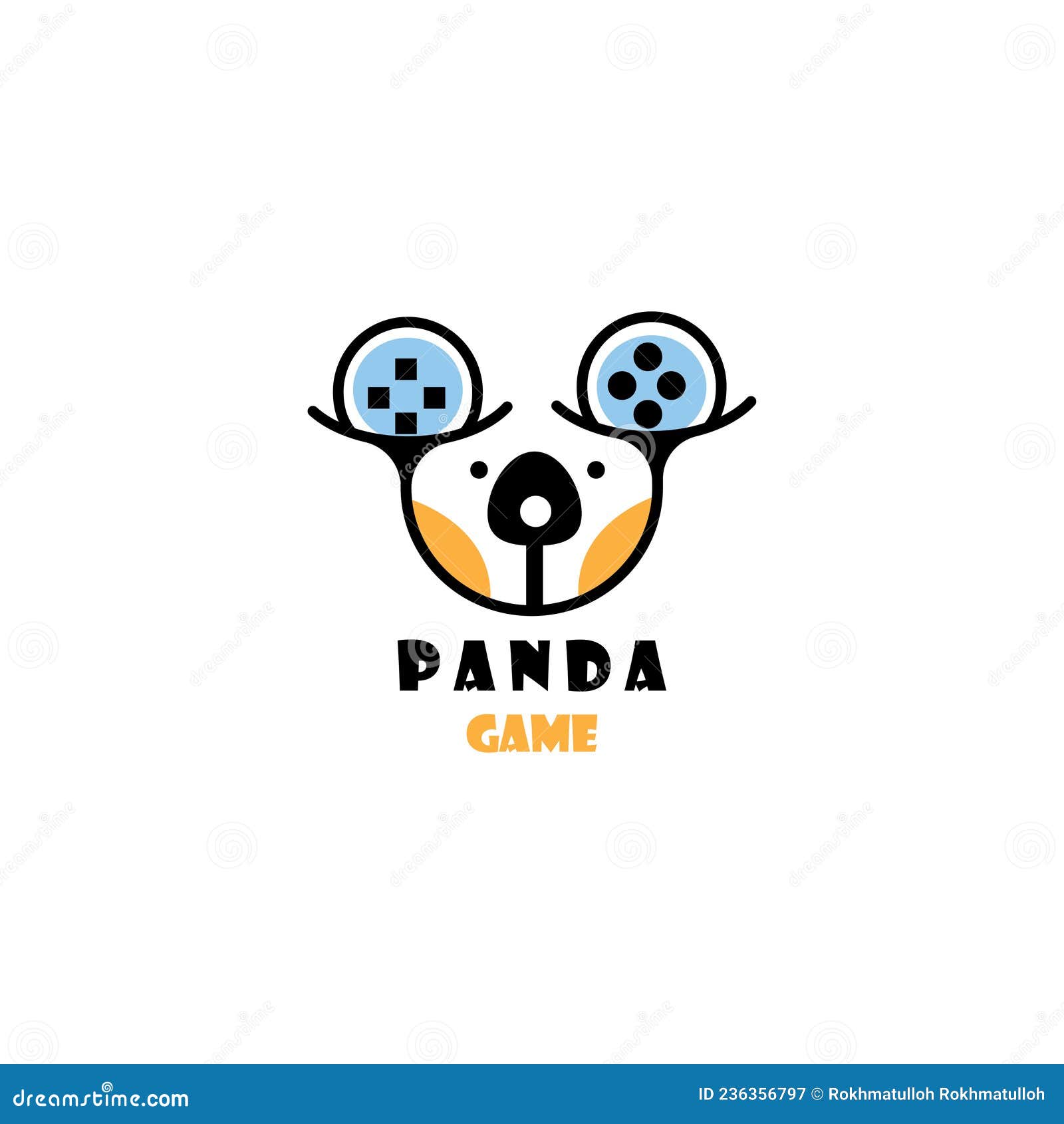 Panda Game Logo Face Vector Design Illustration Stock Vector ...