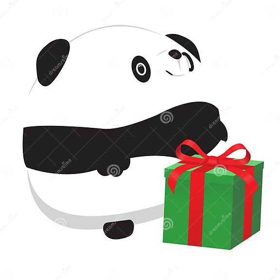 Panda and gift stock illustration. Illustration of panda - 30513643