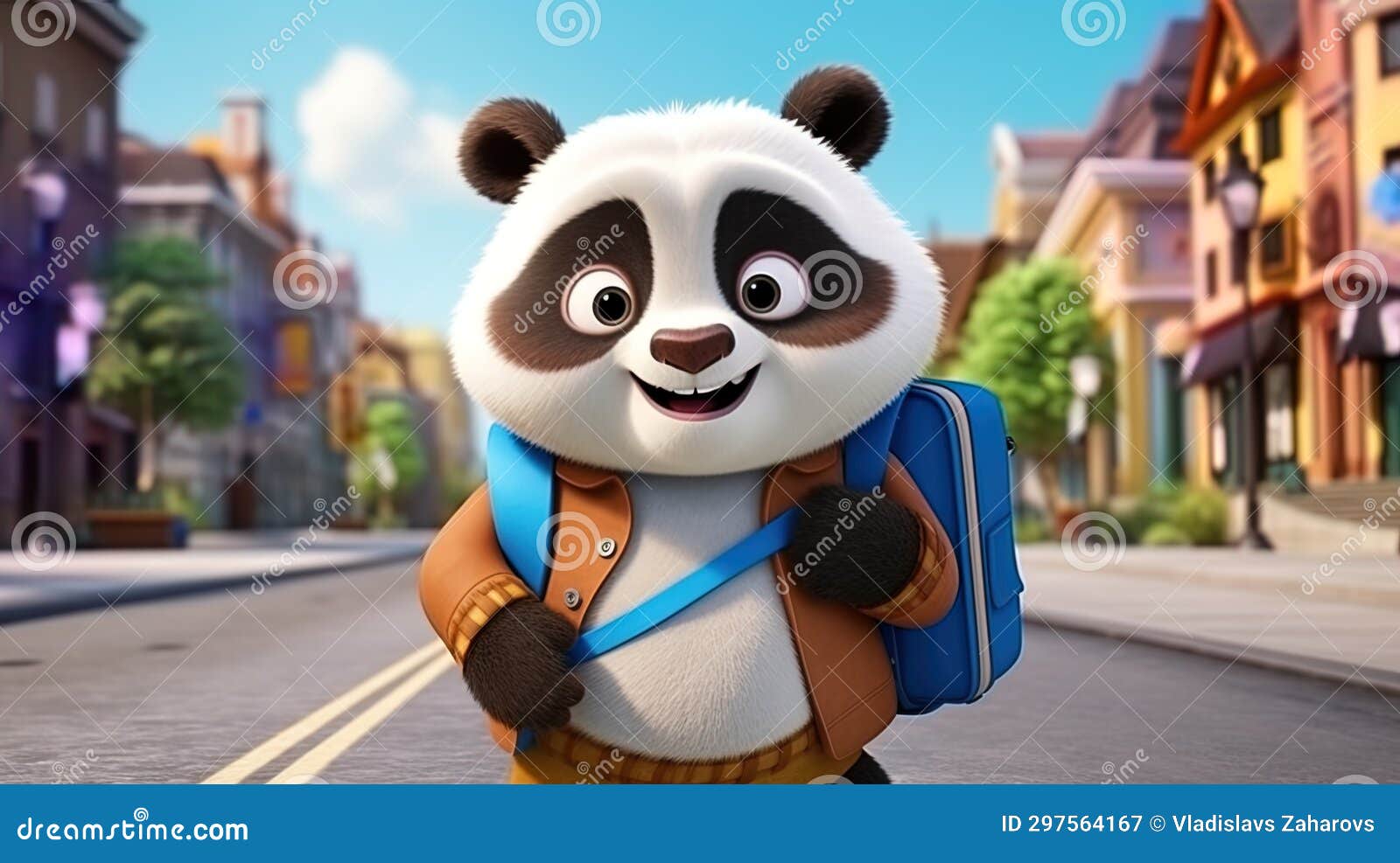Panda-Guide, Telling Tourists about Attractions Stock Illustration ...