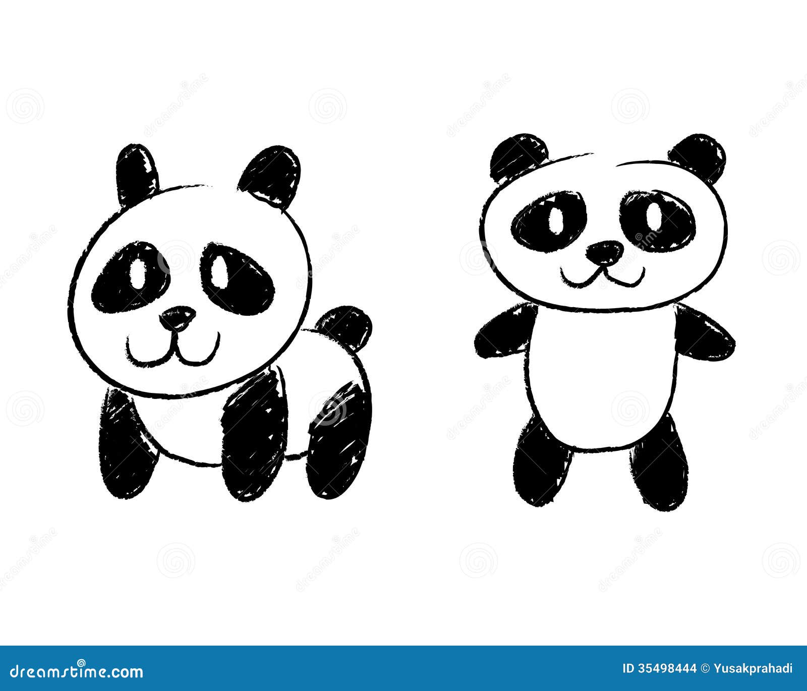 Panda hand drawing stock vector. Illustration of isolated - 35498444