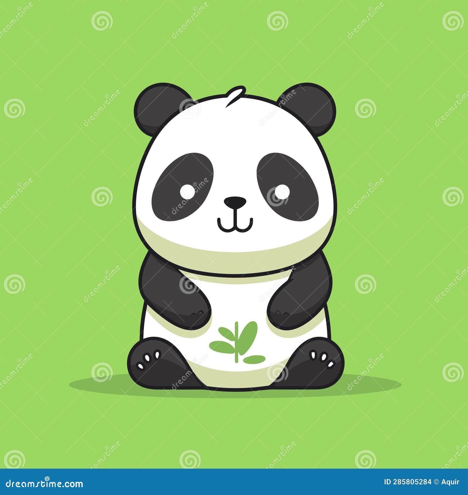 Panda. Panda Hand-drawn Comic Illustration. Cute Vector Doodle Style ...