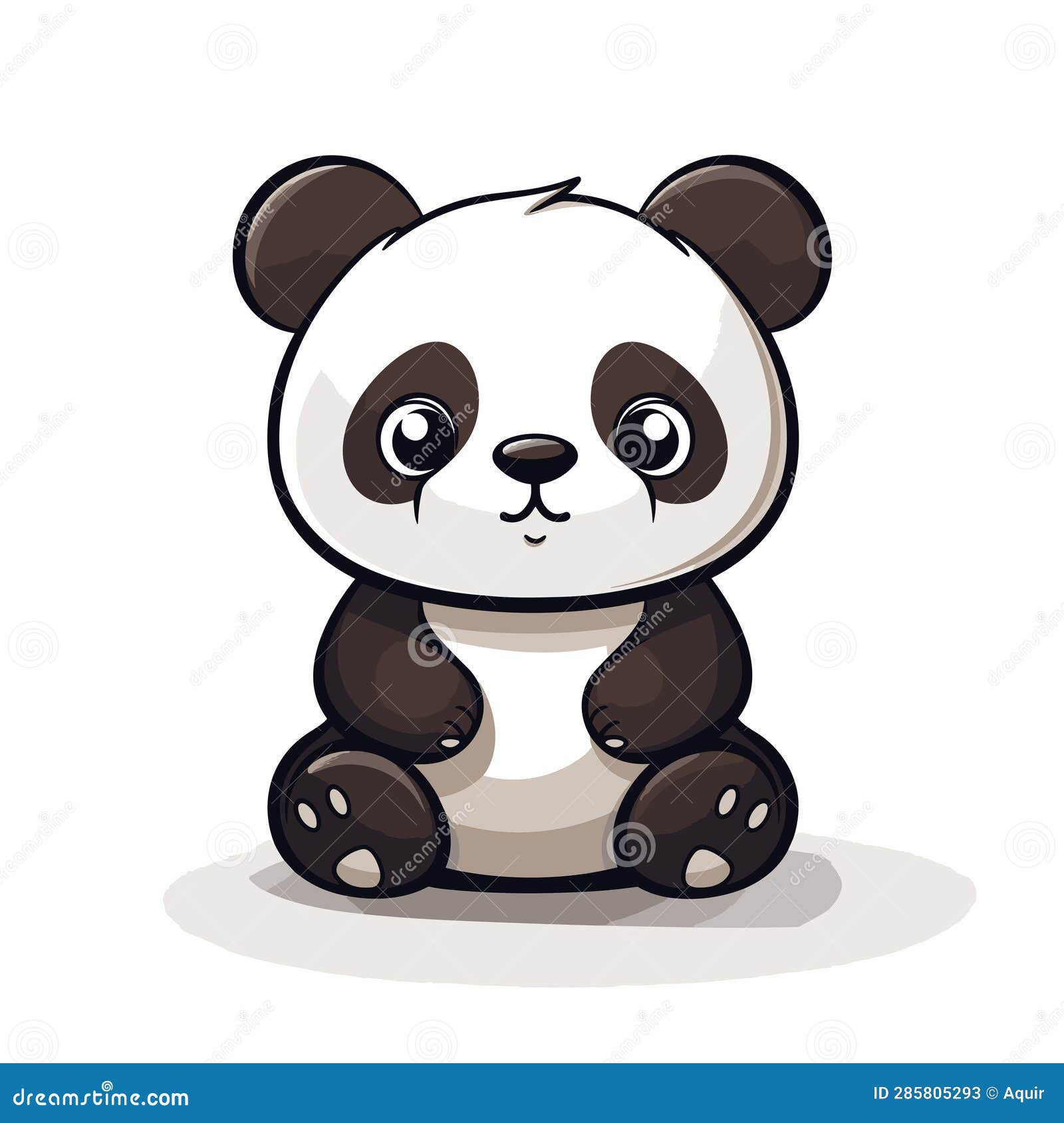 Panda. Panda Hand-drawn Comic Illustration. Cute Vector Doodle Style ...