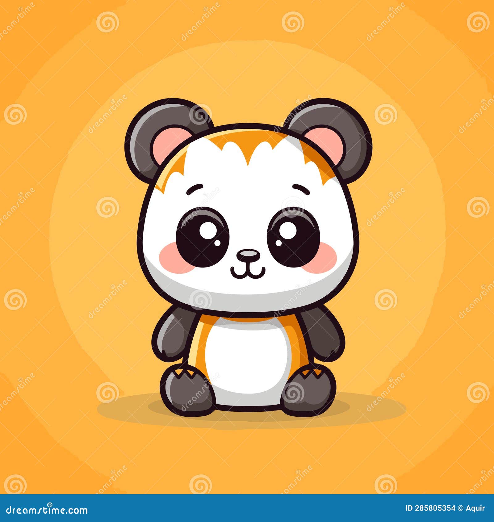 Panda. Panda Hand-drawn Comic Illustration. Cute Vector Doodle Style ...