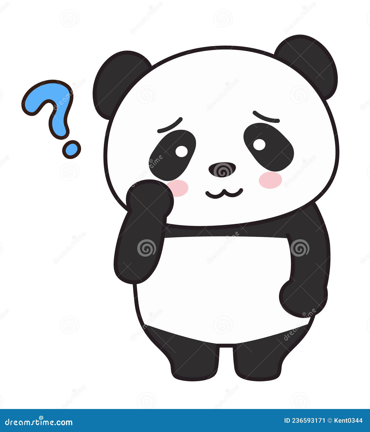 Panda having doubts. stock vector. Illustration of funny - 236593171