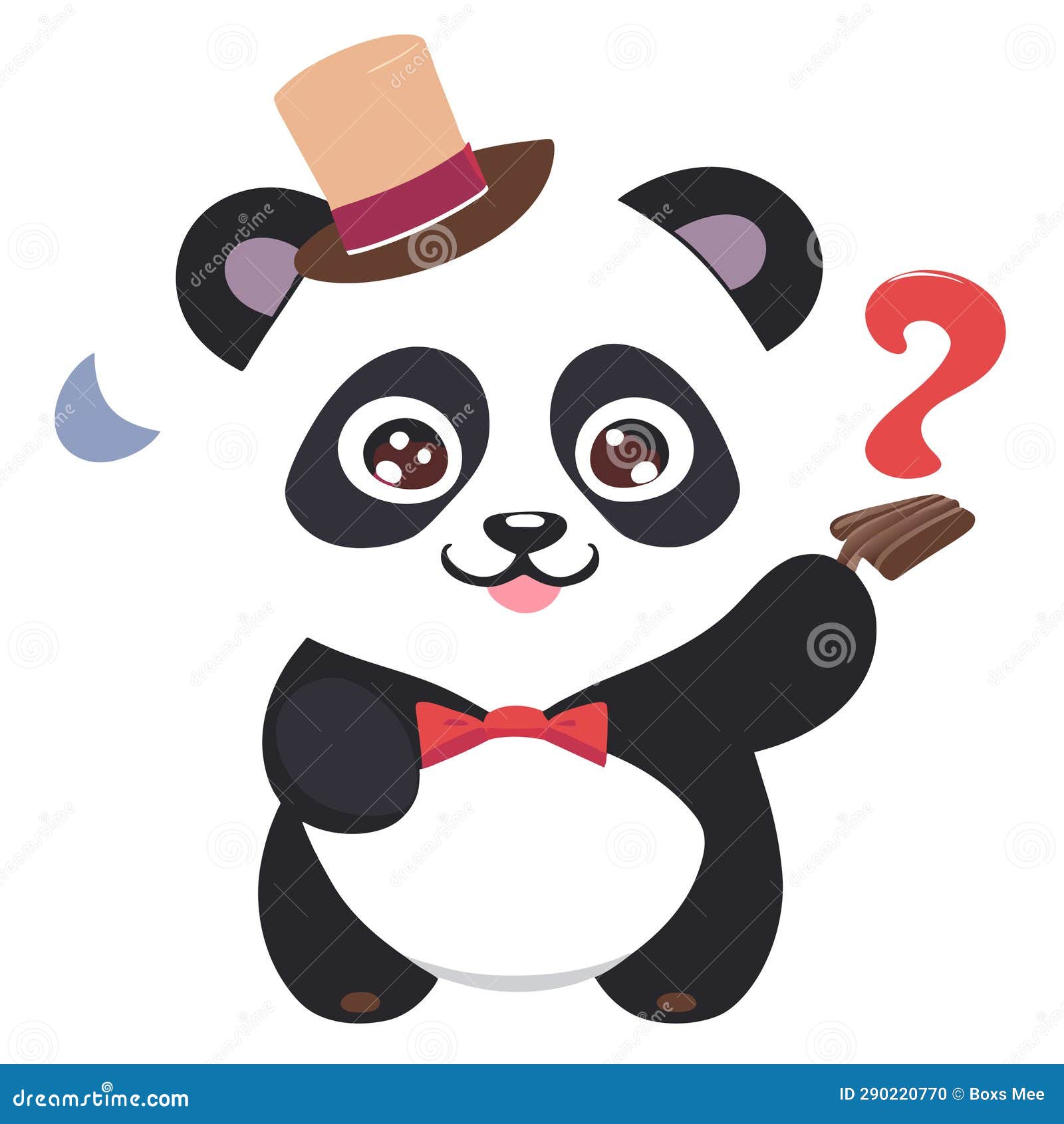 Panda With A Big Red Question Mark. Vector Illustration | CartoonDealer ...