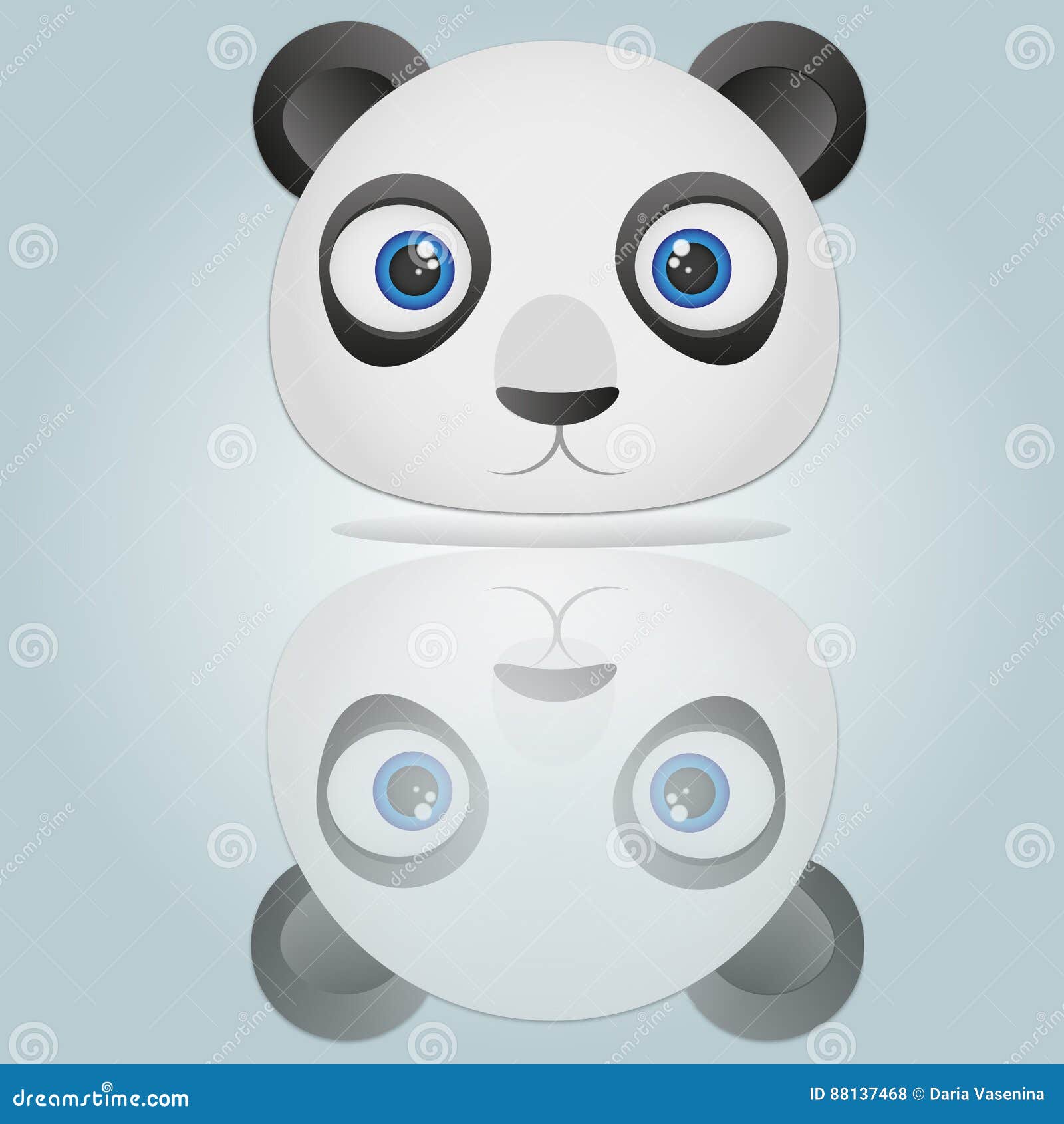 Panda Head on Blue Background Stock Vector - Illustration of face ...