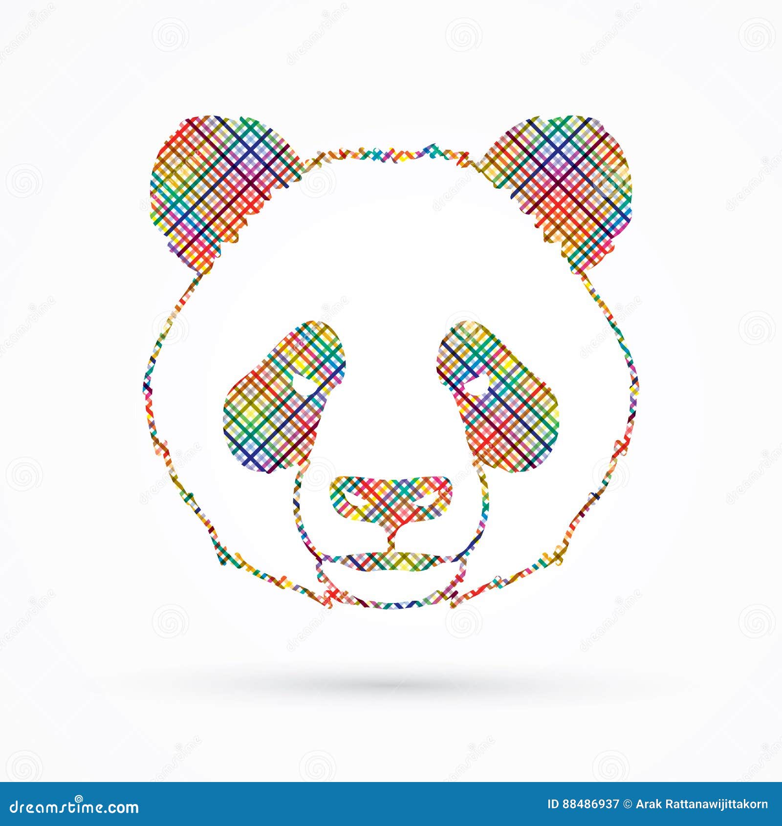 Panda head face front view stock vector. Illustration of ears - 88486937
