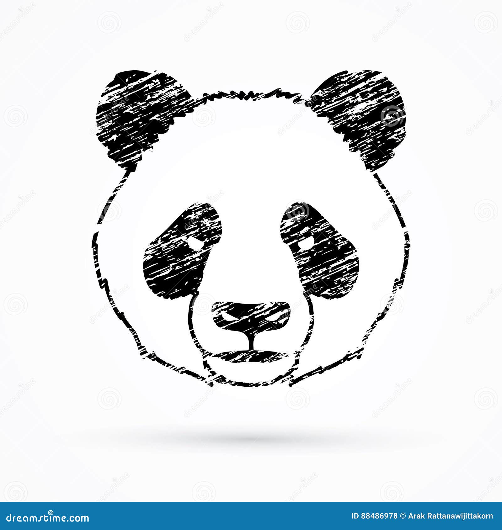 Panda head face front view stock vector. Illustration of head - 88486978