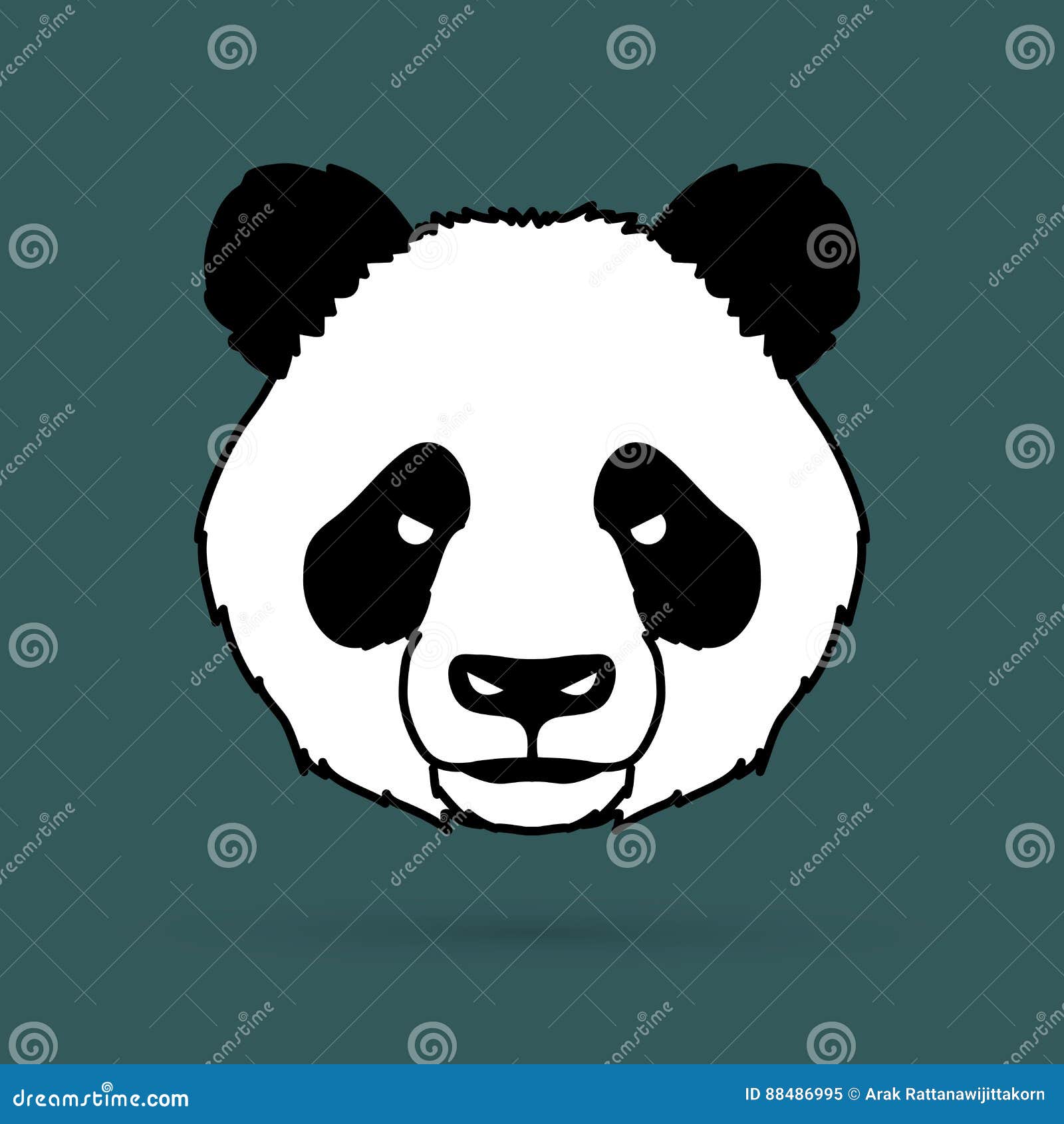 Panda head face front view stock vector. Illustration of angry - 88486995