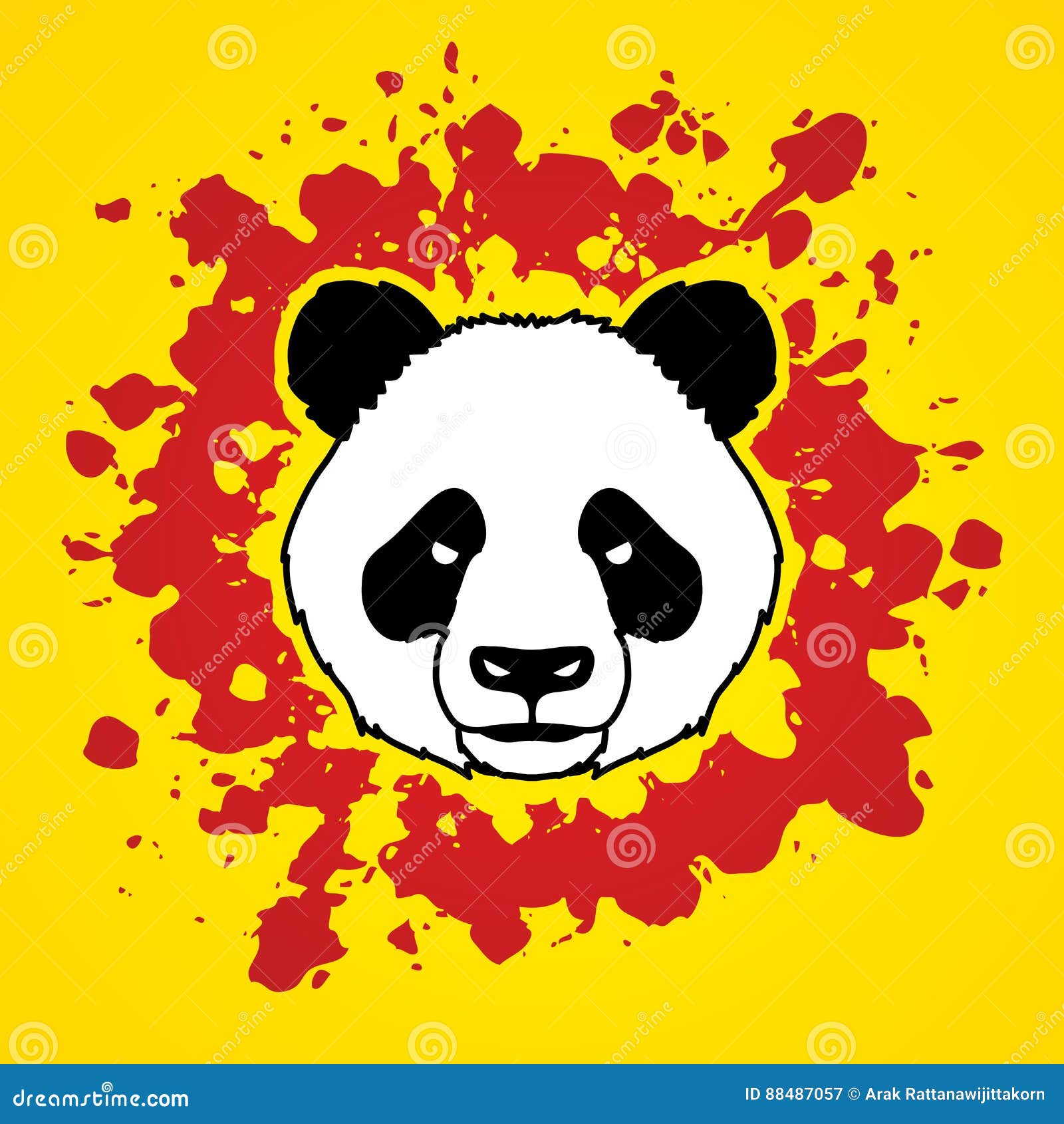 Panda head face front view stock vector. Illustration of mascot - 88487057