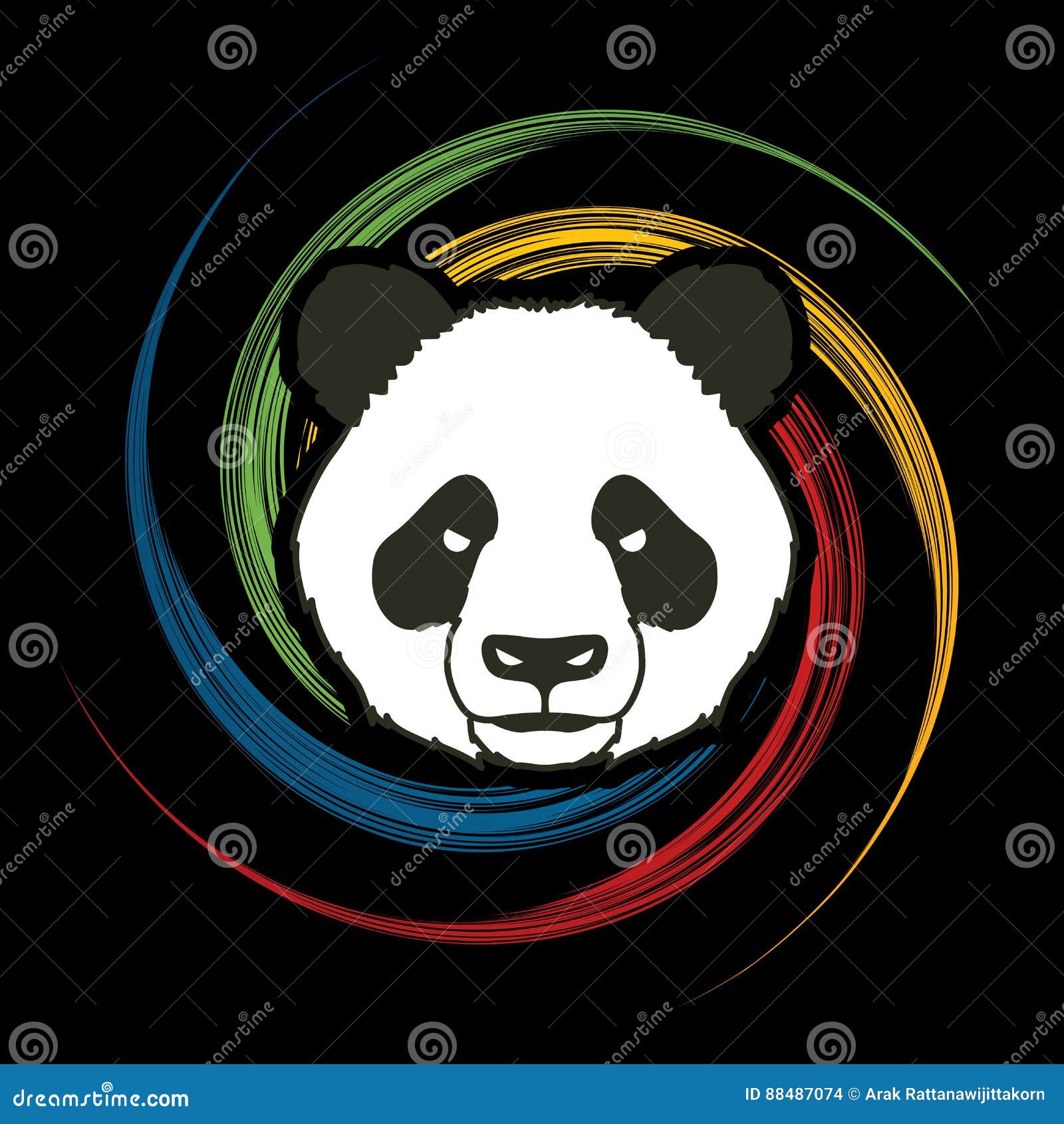 Panda head face front view stock vector. Illustration of icon - 88487074