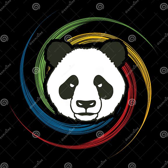 Panda head face front view stock vector. Illustration of icon - 88487074