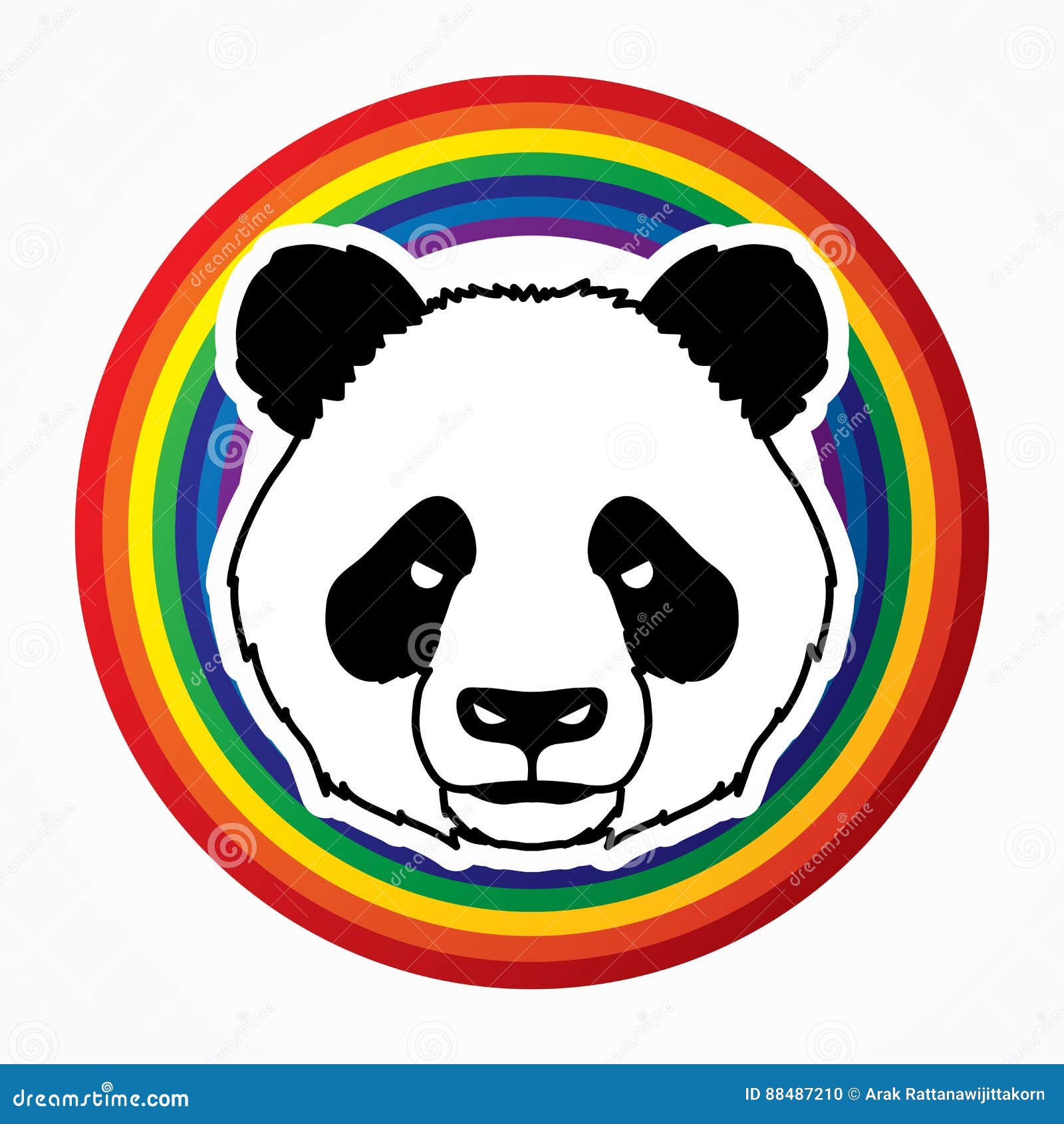 Panda head face front view stock vector. Illustration of front - 88487210
