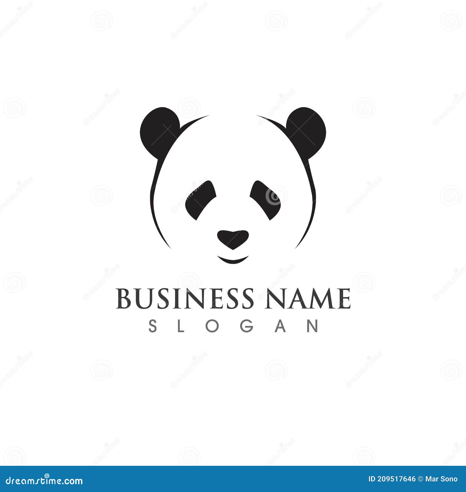 Panda Head Logo and Symbol Vector Image Stock Vector - Illustration of ...