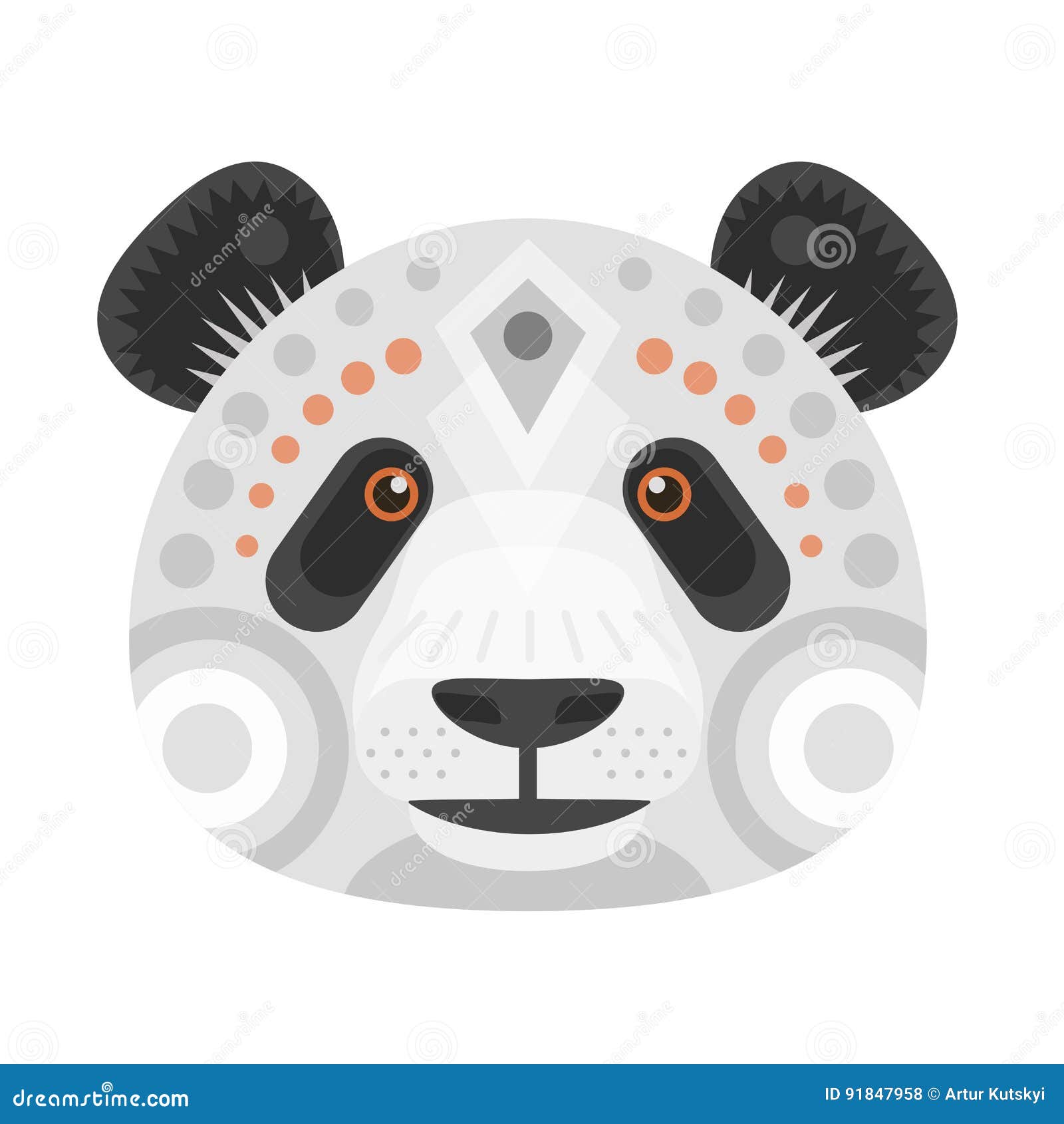 Panda Head Logo. Vector Decorative Emblem. Stock Vector - Illustration ...