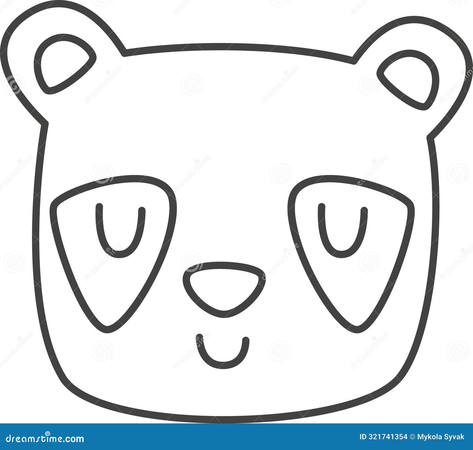 Panda Head Outline stock vector. Illustration of panda - 321741354